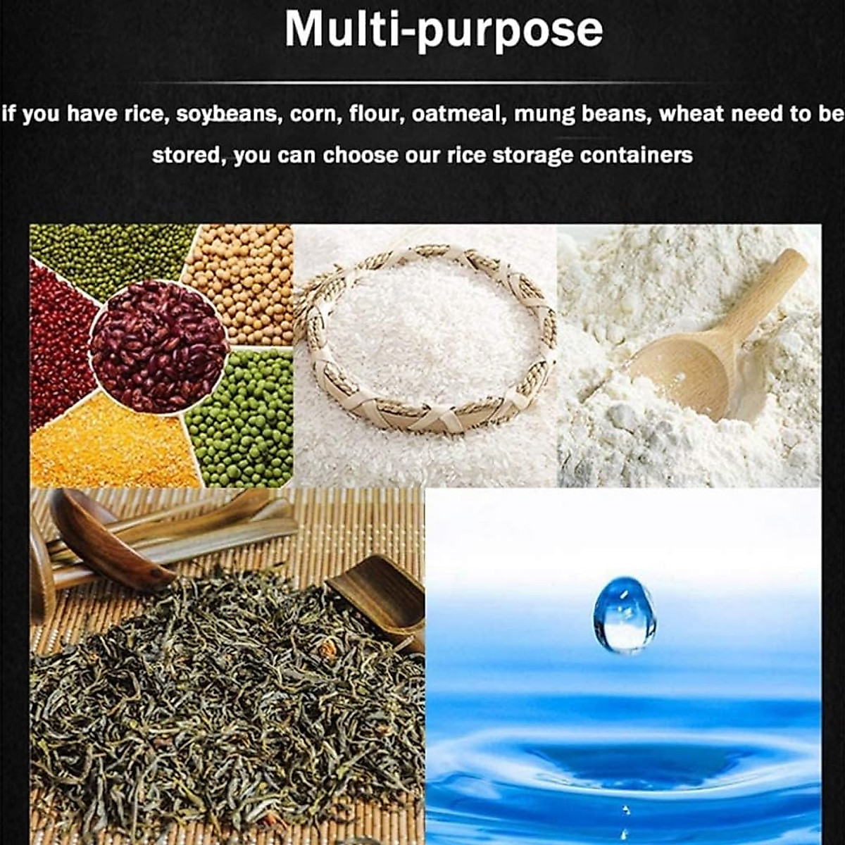 YISHUOYZBS Food Storage Containe Rice Storage Containe Classic Airtight Grain Jar with Lid Large-Capacity Ceramic Rice Bucket Hand-Made Cereal Dispensers in The Kitchen Home Decoration-12.5KG