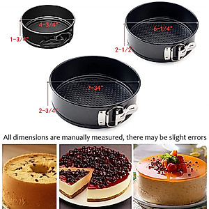 XIGUI Cheesecake Pan, Springform Cake Pan Set - Pack Of 3, Nonstick Round Baking Pans with Removable Bottom, Cake Pans for Mini Cheesecakes, Pizzas and Quiches (4", 6", 8")