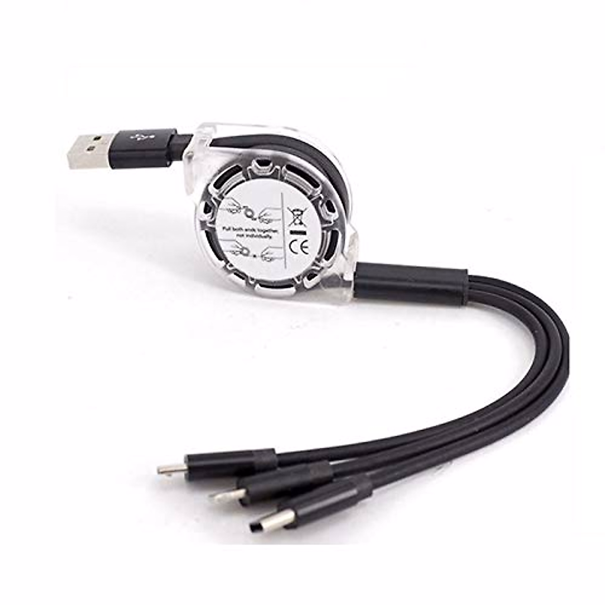 BoxWave Cable Compatible with Lenovo LOQ 16" Intel (RTX 4050) - AllCharge miniSync, Retractable, Portable USB Cable - Jet Black