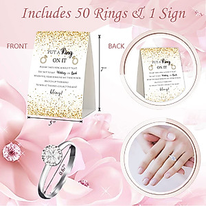 Put a Ring On It,Don't Say Bride or Wedding Game,Bridal Shower Games 50 Guests,Gold Confetti Bridal Shower Game,Engagement Party,Bachelorette Decorations for Party,Bridal Shower Favors-L12