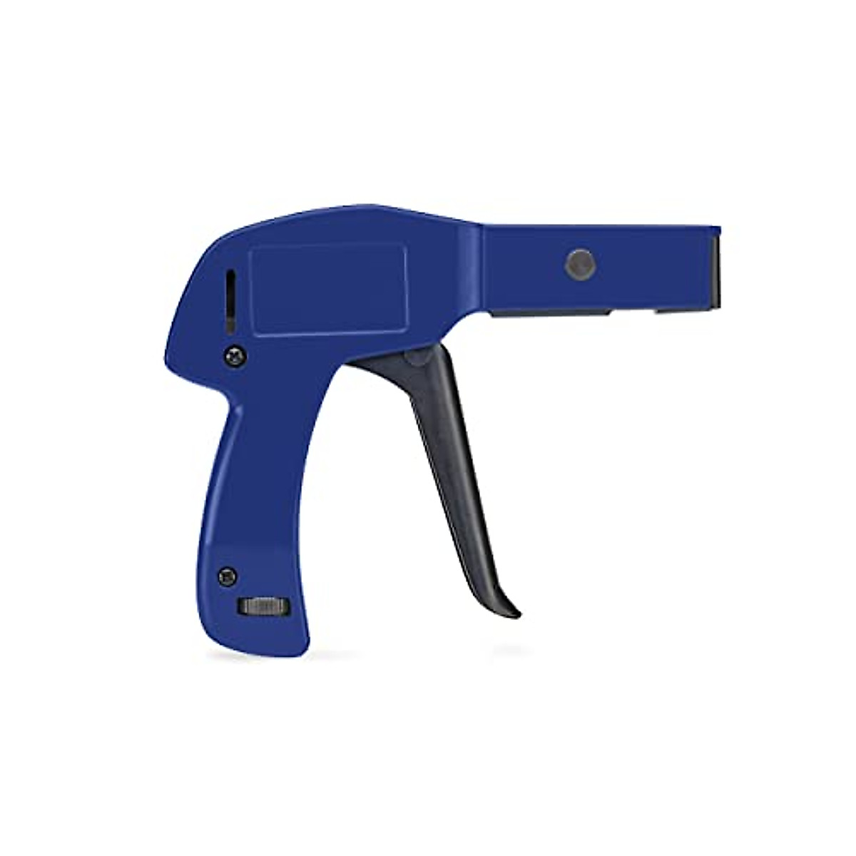 RVR Zip Tie Install Tool - Powerful Tension with Built-In Flush Cutter, All Metal, Adjustable, Comfort Grip, Spring Loaded Lightweight Cable Tie Gun, 6" for Nylon Ties up to 1/4”- Blue