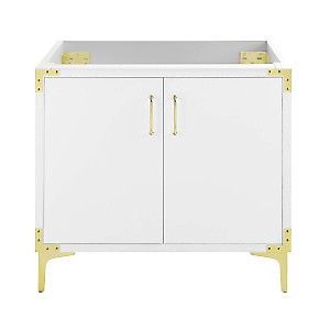 Swiss Madison Well Made Forever Voltaire 36" Single, Bathroom White with Gold Hardware Bath Vanity Cabinet