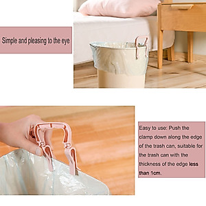 NentMent 4 Pack Waste Basket Clips with Handle Non-Slip Trash Bags Clamp Holder for Wastebucket Liners Garbage Can Cardboard Box Trash Container Bathroom Bedroom Office Under Desk Sink Cabinet