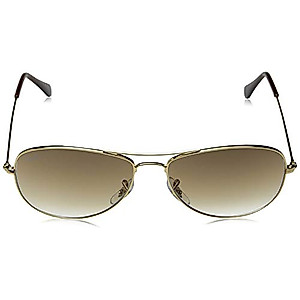 Ray-Ban Men's RB3362 Cockpit Aviator Sunglasses, Gold/Clear Gradient Brown, 59 mm + 1