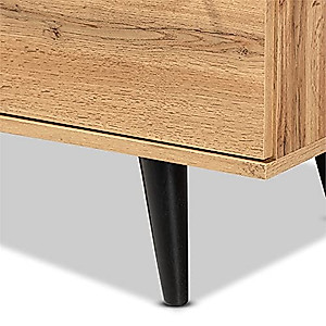 Baxton Studio Radley Oak Brown Finished Wood 3-Drawer Sideboard Buffet