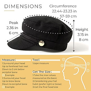 accsa Womens Fashion Newsboy Cap Bakerboy Cabbie Gatsby Pageboy Visor Beret Hat Black