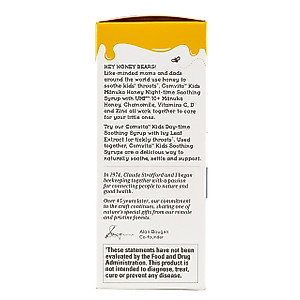 COMVITA Kids Nighttime Soothing Natural Syrup, UMF 10+ Manuka Honey, Vitamin C, D & Zinc, Chamomile Extract, Grape Flavor 4 oz