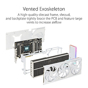 ASUS ROG Strix GeForce RTX 4080 OC Edition Gaming Graphics Card White (PCIe 4.0, 16GB GDDR6X, HDMI 2.1a, DisplayPort 1.4a, DLSS3 Support, Supports 4K)