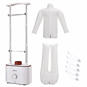 COSTWAY Portable Clothes Dryer, 1050W Multifunctional Clothes Drying & Ironing Machine, with Timer & Hot/Cold Wind, Automatic Garment Dryer & Iron Rack for Shirts/Sweaters/Coats/Jeans