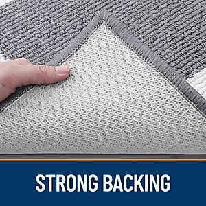 OLANLY Indoor Door Mat, 30x17, Non-Slip Absorbent Resist Dirt Entrance Mat, Washable Low-Profile Inside Entry Doormats for Entryway, Grey