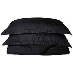 Elegant Comfort Linen 1500 Thread Count Wrinkle Resistant Ultra Soft Luxurious Egyptian Quality 3pc Duvet Cover Set, Solid, King/California King, Black