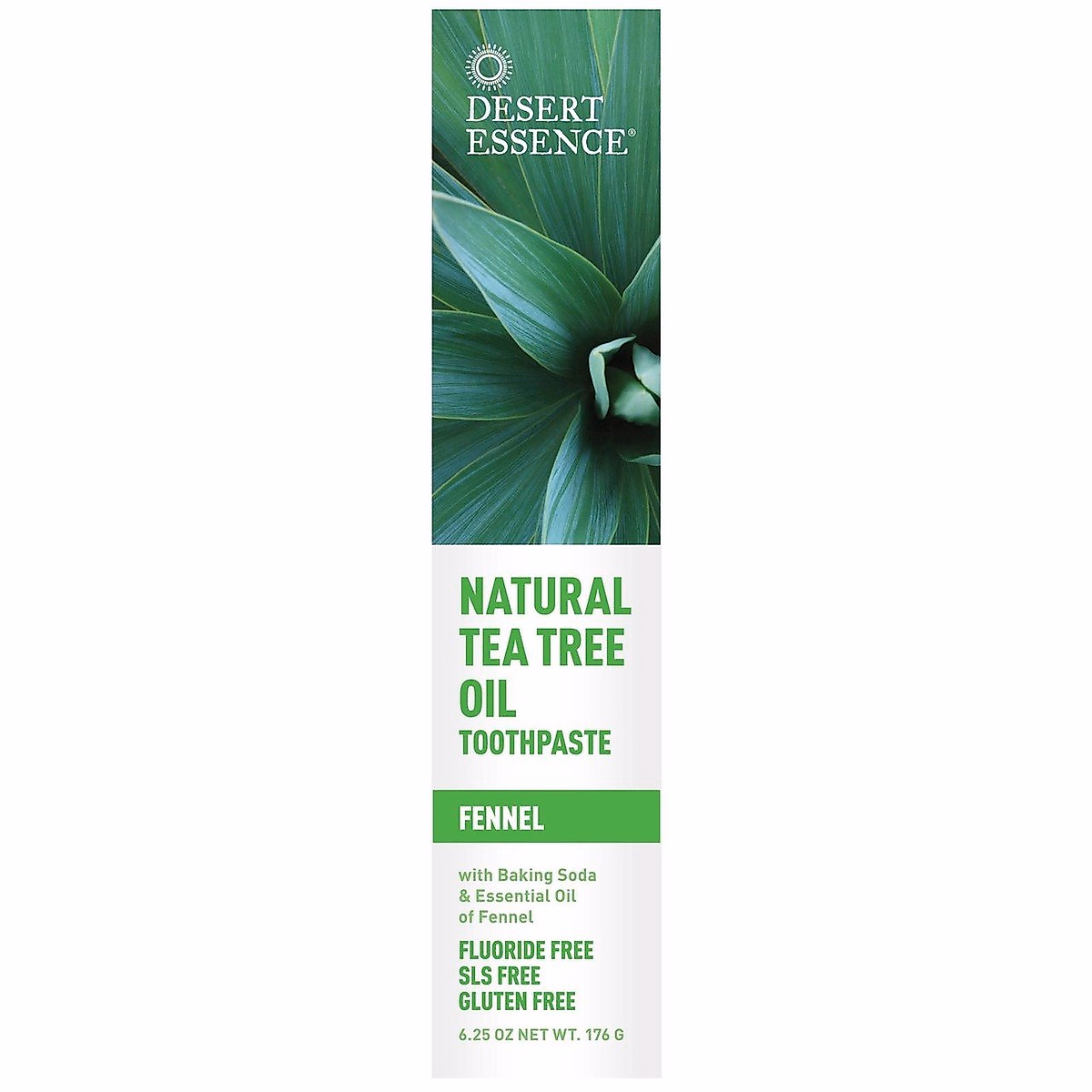 Desert Essence Natural Tea Tree Oil Toothpaste Fennel - 6.4 oz Pack of 4