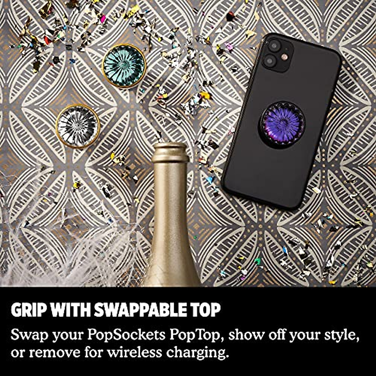 PopSockets Phone Grip with Expanding Kickstand, for Phone - Tidepool Glitter Ombre