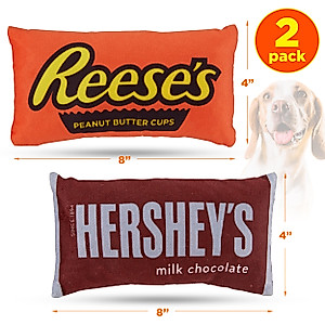 HERSHEY'S Dog Toys - Cute Puppy Toys, Chocolate Dog Chew Toy, Small Dog Toys, Candy Pet Toys, Squeaky Dog Toys for Small Dogs, Puppy Chew Toys, Plush Dog Toy Pack, Rope Toy Pack, Reese's Dog Chew Toy