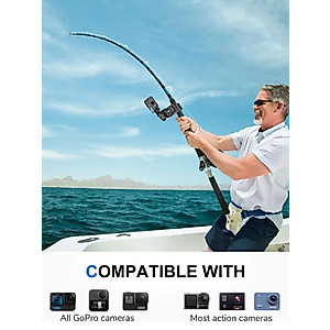 Kolasels Easy-Mounted Gun/Rod/Bow Camera Clamp Mount with 1/4 Thread for GoPro Hero 9/8/7/6/5/4/3+/3/2/1 Session Action Camera, Hunting Camera Accessory Fishing Pole Clamp