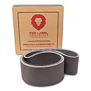 Red Label Abrasives 2 Inch X 42 Inch Knife Makers Fine Grit Sanding Belts, 6 Pack Assortment