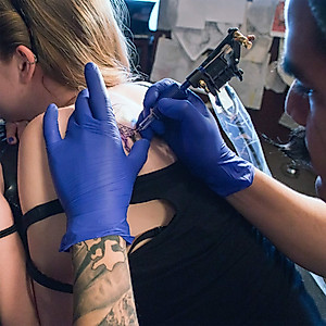 AMMEX Indigo Nitrile Disposable Exam Gloves, 3 Mil, Latex & Powder Free, Food-Safe, Textured, Non-Sterile, Large, Box of 100