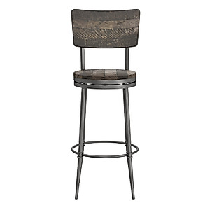 Hillsdale Jennings 30" Metal Farmhouse Bar Stool in Gray Finish