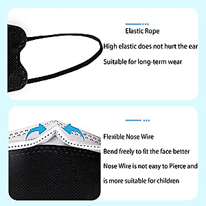 50 Packs Kids Face Masks Mask Facemask Boys Cute Child Kid Breathable Paper Facemasks Adjustable Lightweight 3 Ply Layer Reusable Mascarillas Para Niños Small 8-10 4 3 Year Old Childrens Youth Teens