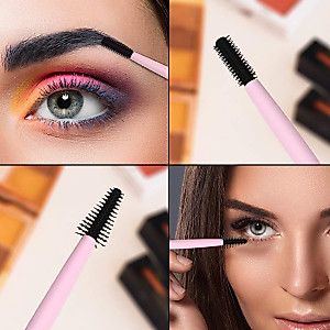 Aitakl Reusable Eyelash Brush, Silicone Eyelash Brush 2 Pcs with Portable Case(Grey)