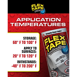 Flex Tape, MAX, 4 in x 25 ft, Black, Original Thick Flexible Rubberized Waterproof Tape - Seal and Patch Leaks, Works Underwater, Indoor Outdoor Projects - Home RV Roof Plumbing and Pool Repairs