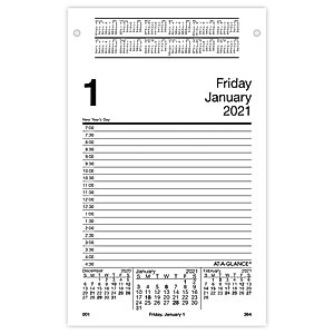 2021 Daily Desk Calendar Refill by AT-A-GLANCE, 5" x 8", Loose-Leaf, Pad Style (E4585021)