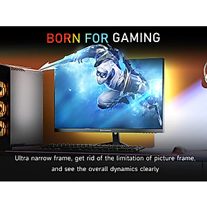 memzuoix 27-Inch QHD Gaming Monitor 165Hz, IPS PC Monitor with Rainbow Lights, 1ms, 99% sRGB, FreeSync G-Sync Compatible, Eye Care, VESA Mountable, HDMI, DisplayPort and Speakers, Black