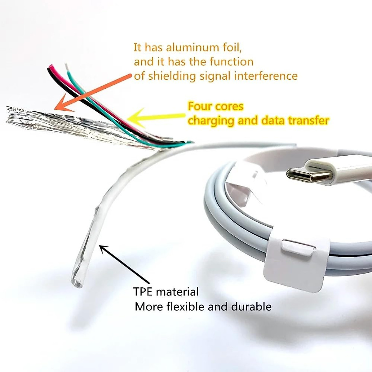 (2 Cables) USB to Type-C Fast Charge for Smartphones ONLY