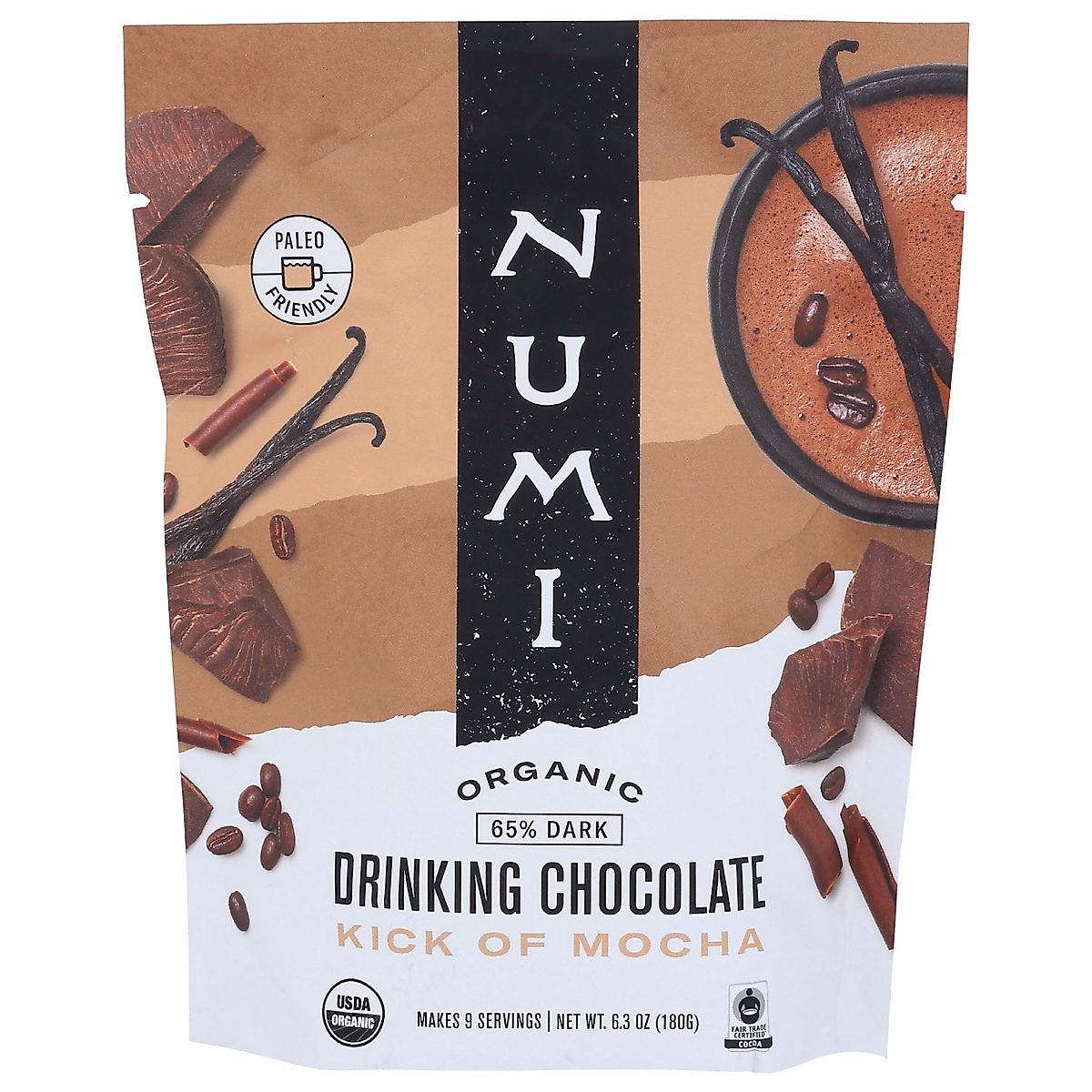 NUMI Organic Kick of Mocha Drinking Chocolate, 6.3 OZ