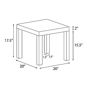 Ameriwood Home Parsons Modern End Table, Black