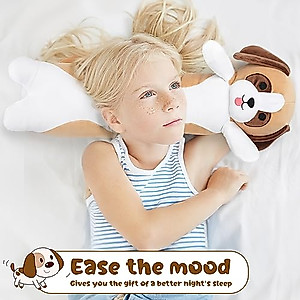 JIAJEGTGT Long Dog Plush Pillow, Long Dog Stuffed Animal Body Pillow, 22” Soft St Bernard Dog Plush Sleeping Throw Pillow, Cute Cartoon Stuffed Dog Toys Kawaii Gifts for Kids Girlfriends