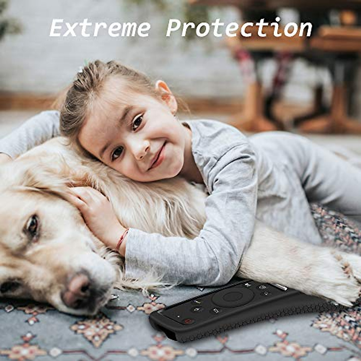 Silicone Protecitve Case Cover Holder Compatible for Samsung New Smart 4K Ultra HDTV Remote Control of BN59 Series,Light Weight[Anti-Lost] Anti Slip Shockproof Remote Skin Sleeve Protector-Black