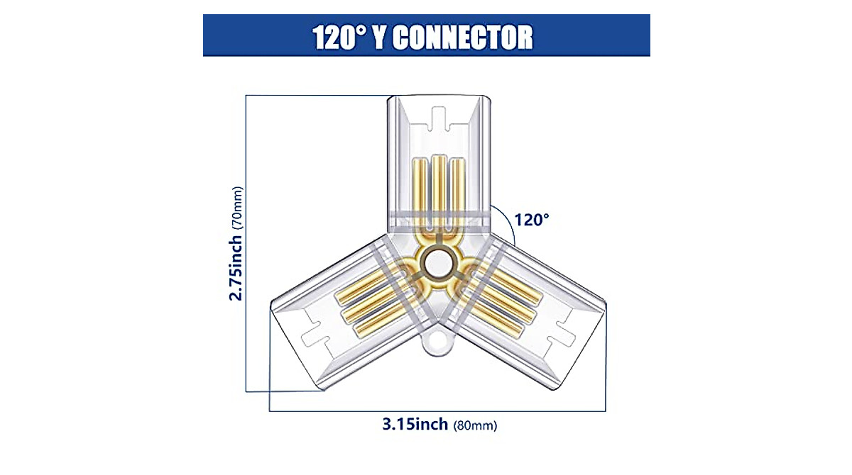 4-Piece GOSLARLIT 3-Way Y Connectors for Flexible Lighting Expansion