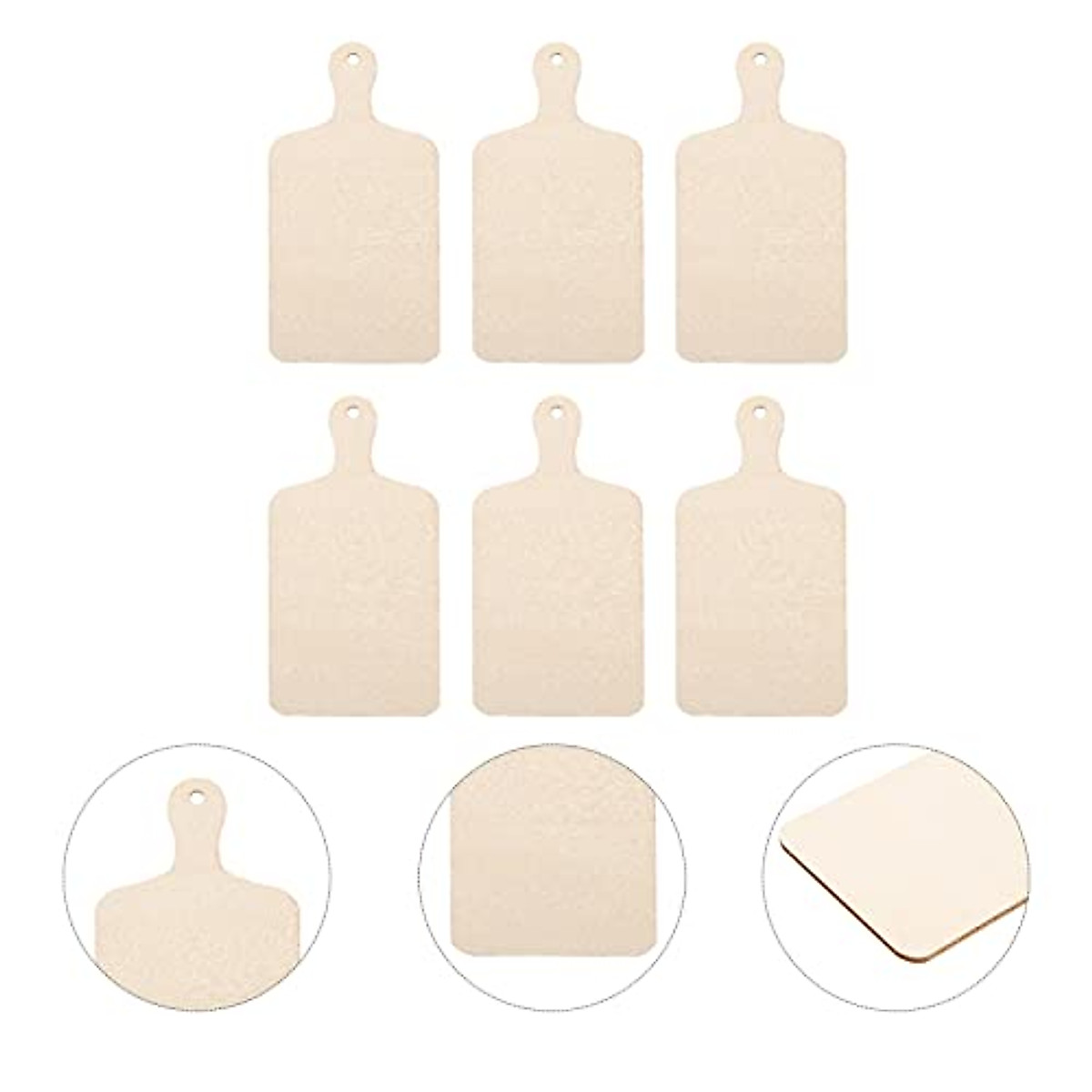 Operitacx 6Pcs Mini Wooden Cutting Board Craft with Handle Wooden Chopping Board Small Serving Board Rustic Paddle Kitchen Board Cooking Butcher Block for Home Kitchen Decor 4.5x2.36inch