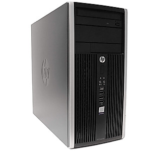 HP 6200 Desktop Tower, Intel Core i7 Quad Core, 16GB RAM, 500GB SSD, DVD, Wi-Fi, Windows 10 Pro, Periphio Wireless Keyboard, Periphio 1080p Webcam, 23.6-inch Monitor, Renewed