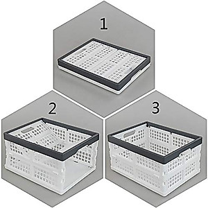 Teyyvn 4-Pack Collapsible Milk Crates, 15L Plastic Stackable Storage Bins Utility Folding Baskets