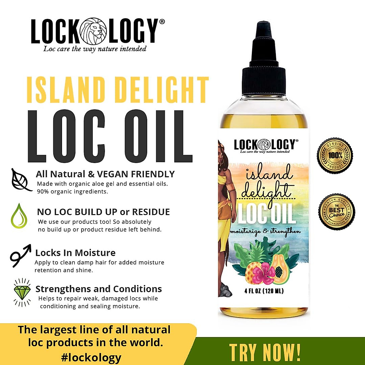 Oil for Locs; Jamaica Island Oil and Loc Moisturizer; Hair Oil for Locs; Dreadlock Hair Products and Loc Products for Black Women