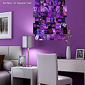 Btaidi 60 Pieces Room Decor for Bedroom,Purple Aesthetic Photo Collage Kit Wall Art Pictures Collage Kit for Teen Girls and Women,4x6inch Photo Collection