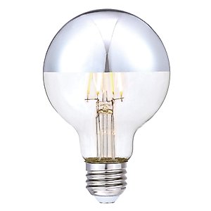 Westinghouse 5169100 4.5 Watt (40 Watt Equivalent) G25 Dimmable Half Chrome Filament LED Light Bulb, E26 Medium Base, Single