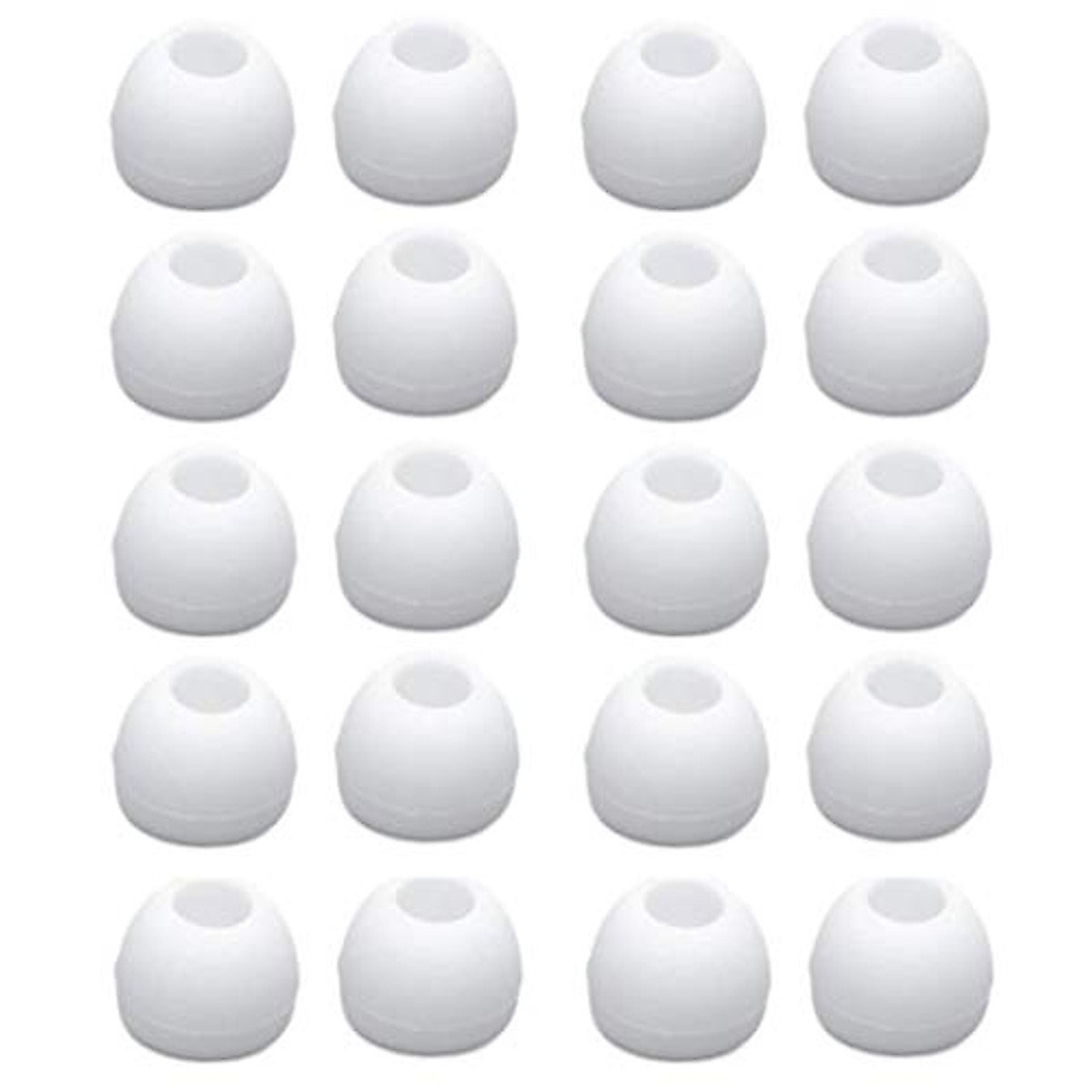 Zotech 10 Pairs Replacement Silicone Earbud Tips, Fit for Samsung Sony Monster Senso Anker Taotonic TOZO T10 Headphone, White (Medium)