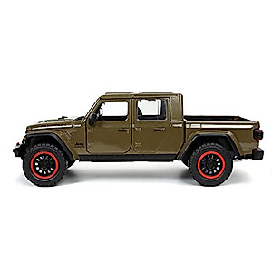Just Trucks 1:24 2020 Jeep Gladiator Die-cast Car Brown with Tire Rack, Toys for Kids and Adults