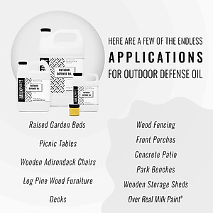 Real Milk Paint, Wood Finish for Outdoor Furniture 32 oz Outdoor Defense Oil, Sealer, Protector with Tung Oil for Finishing Fence, Deck, Cedar Garden Bed