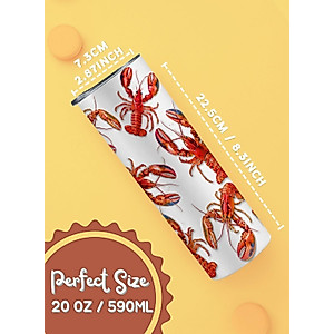 Onebttl Lobster Goods - Lobster Mug & Lovers Present, 20oz Stainless Steel Tumbler, Insulated Gift with Lid