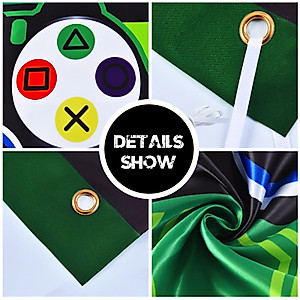 WERNNSAI Video Game Birthday Backdrop - Video Game Party Decorations for Boys 73" x 43" Game On Party Photo Background Level Up Gaming Themed Party Supplies Birthday Banner Wall Decor