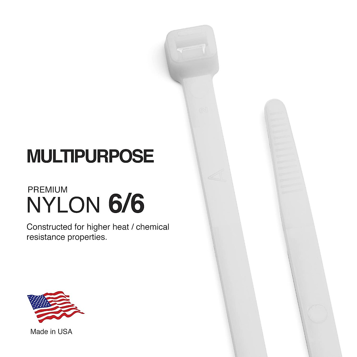 TR Industrial Multi-Purpose UV Resistant Natural Cable Ties, 14 inches, 100 Pack