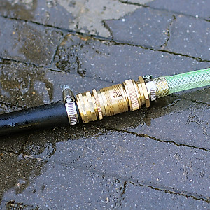 YELUN Garden Hose Quick Connect Solid Brass 3/4 inch GHT External Thread Easy Connect Fittings No-Leak Water Hose Male Quick Connector and Female product adapters (1 SET)