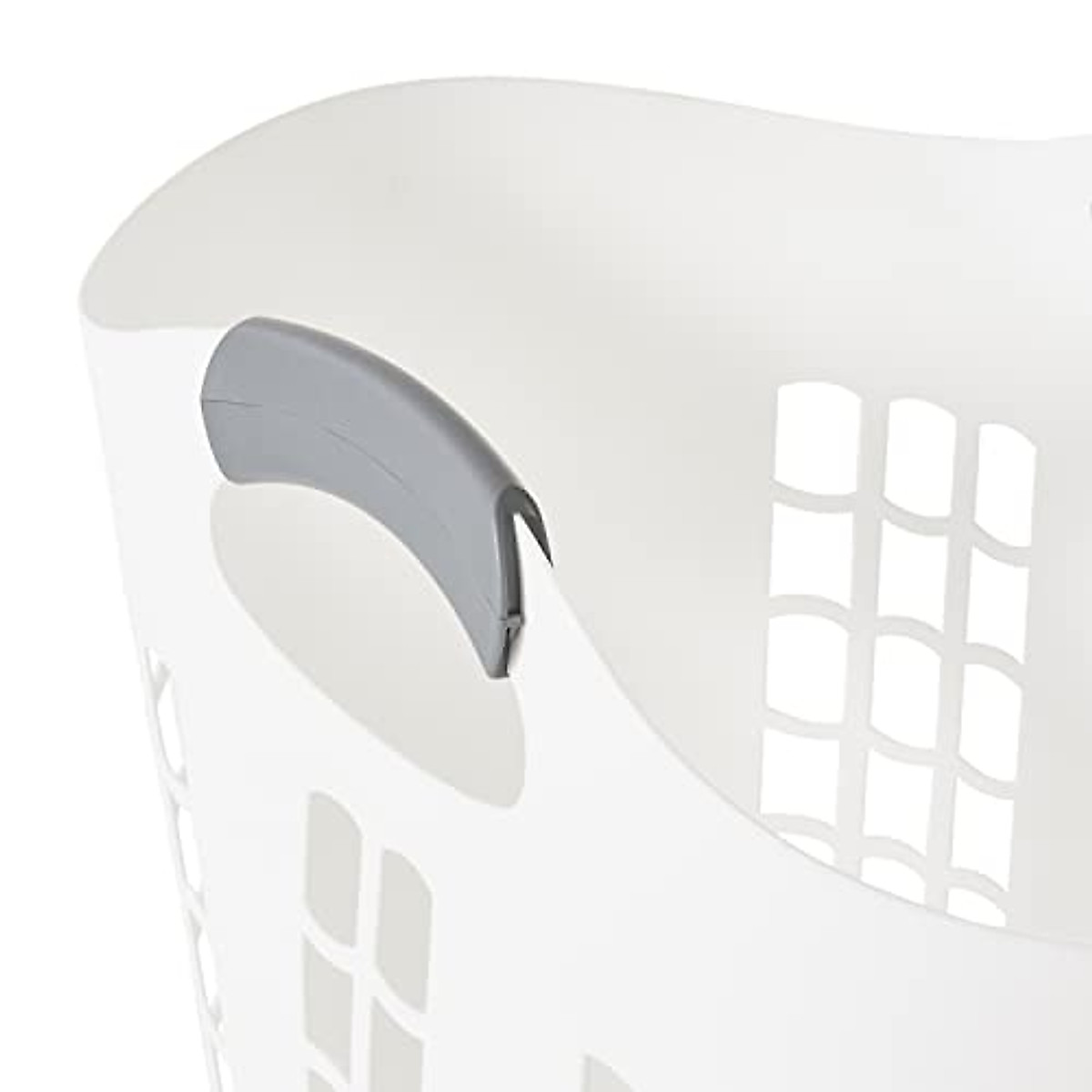 Gracious Living 91786-5C Easy Carry Flex 87.5 Liter Dirty Clothes Basket, Large Fully Ventilated Plastic Laundry Hamper Bin with Handles, White