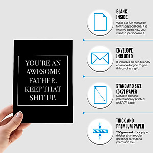 Original and funny card for dad from son, daughter or wife with envelope | Inappropriate gag card for Father's Day, Birthday, Anniversary, Christmas or for new father