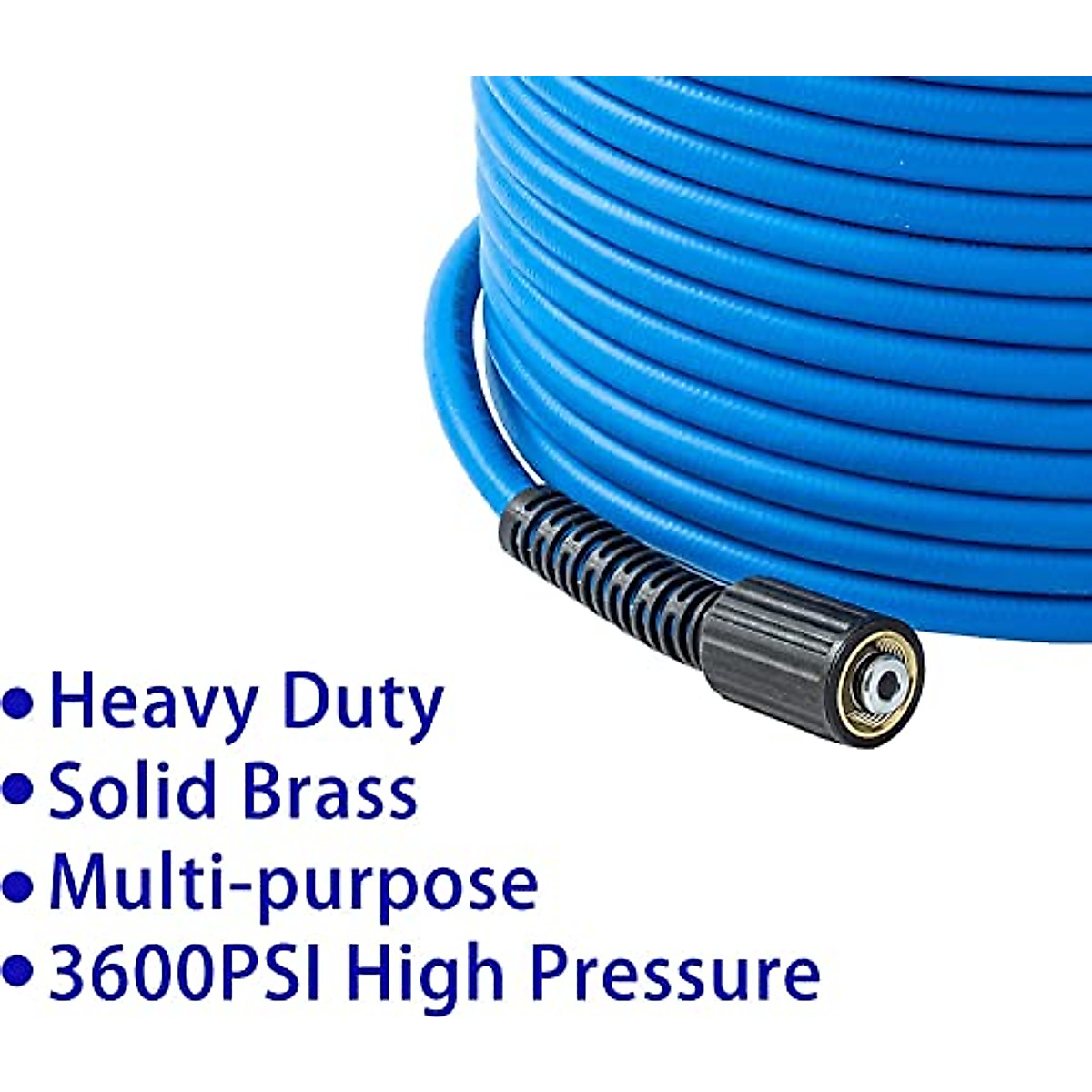 FIXFANS Pressure Washer Hose – 1/4" X 100 FT High Power Washer Extension Hose – Kink & Wear Resistant High Pressure Hose for Replacement – Compatible with M22 Fittings – 3600PSI