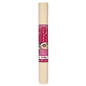 Con-Tact Brand Grip Prints Durable Adhesive Non-Slip Shelf and Drawer Liner, 18" x 4', Almond Stone